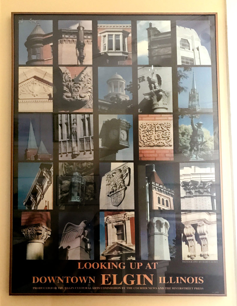 Poster – Looking up in Downtown Elgin | Elgin History Museum